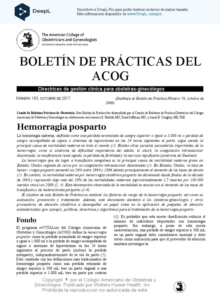 Practice-Bulletin-No-183-2017 Es | PDF