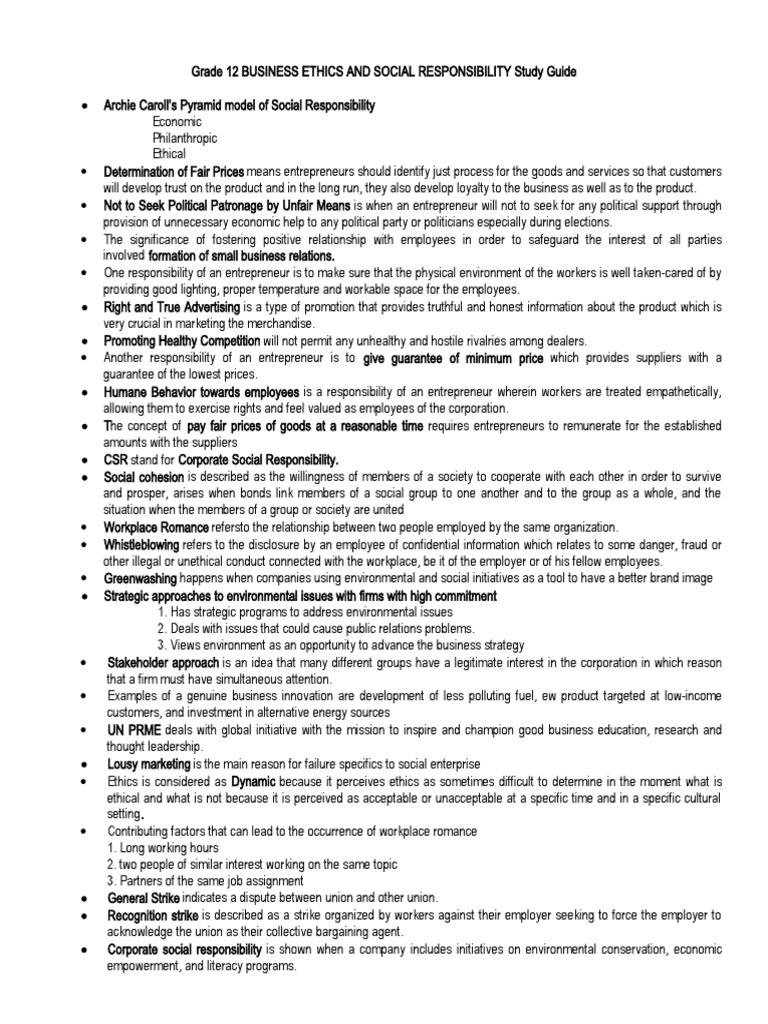 Business Ethics Final Exam Handouts 2022 2023 | PDF | Business | Finance & Money Management