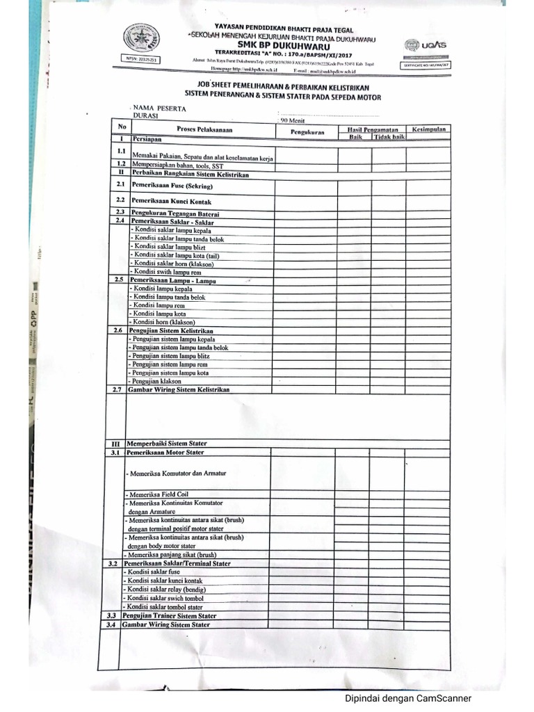 Jobsheet Kelistrikan | PDF