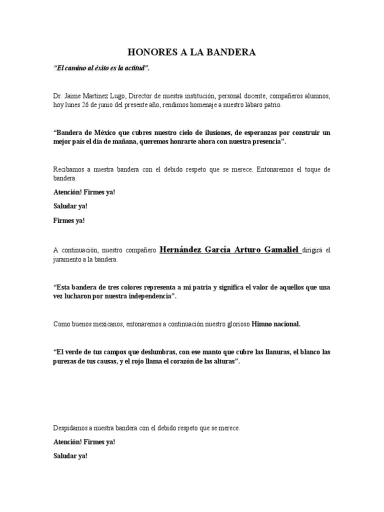 Honores A La Bandera Mayo | PDF | México