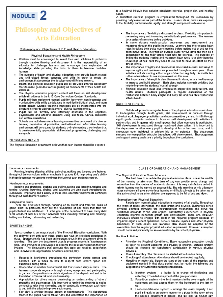 Module 2 - Teaching P.E & Health in Elementary Grades | PDF | Physical ...