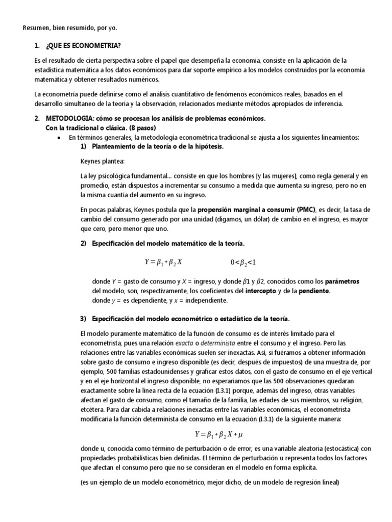 Introducción a la Econometría y Modelos de Regresión | PDF | Econometría | Estadísticas