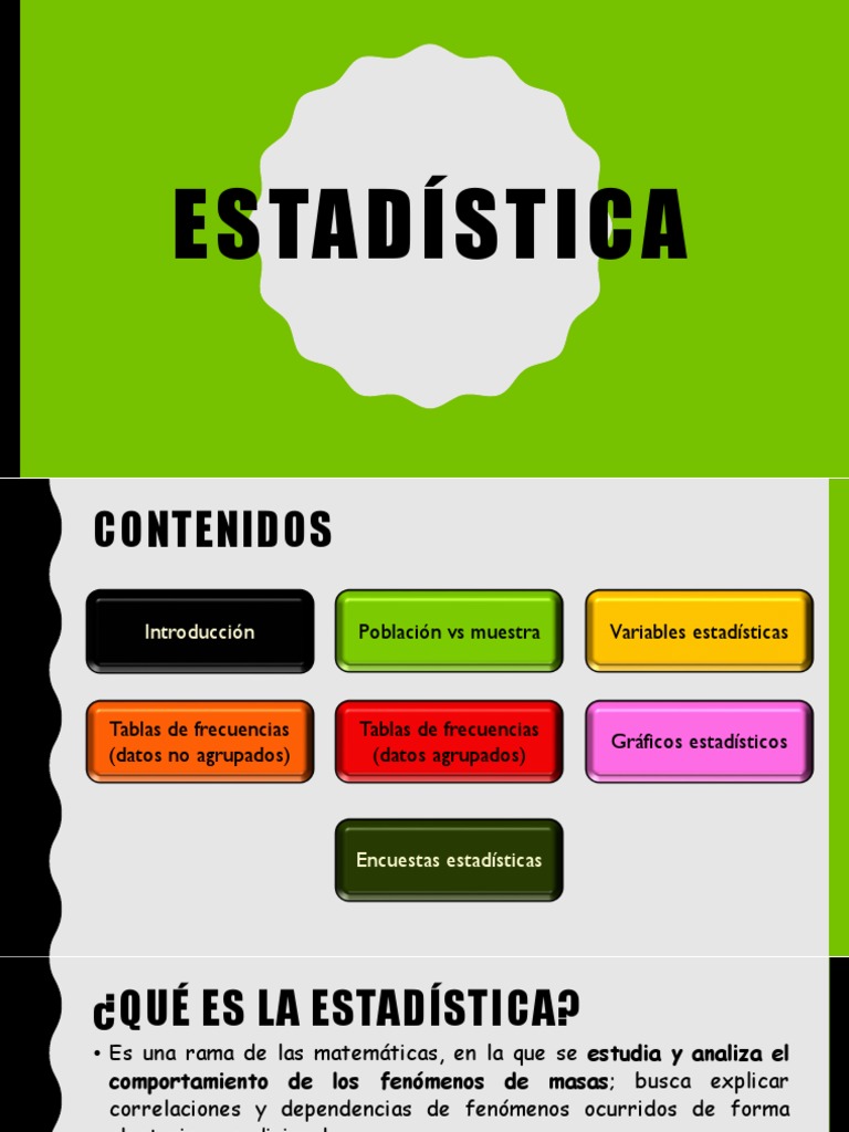 Estadística, Población, Muestra, y Tipos de Variables | PDF ...