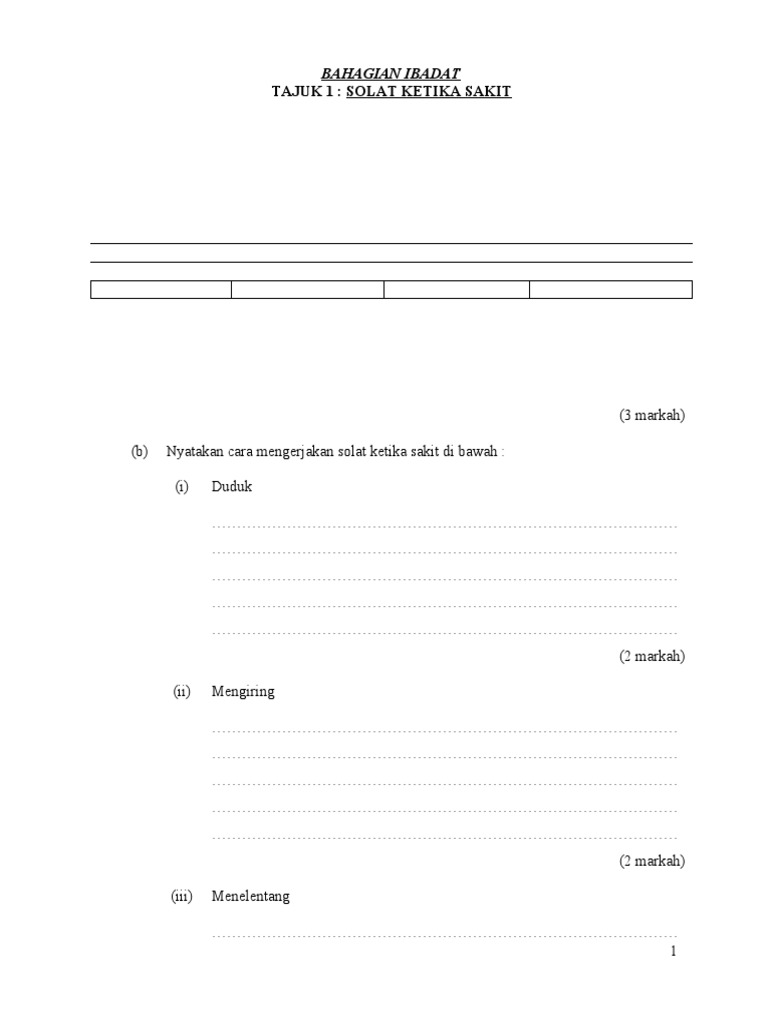 Modul Latihan Semasa Cuti Penggal 11-31 Disember 2021 Bab Feqah | PDF