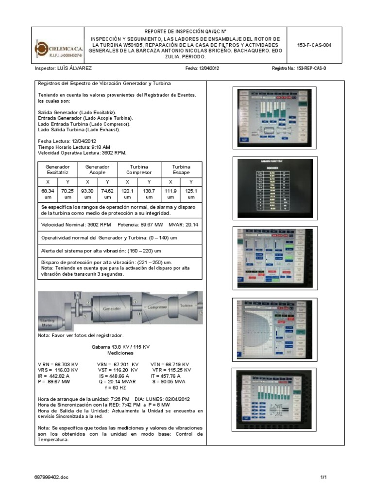Reporte de Vibraciones | PDF | Cantidades fisicas | Ingenieria Eléctrica