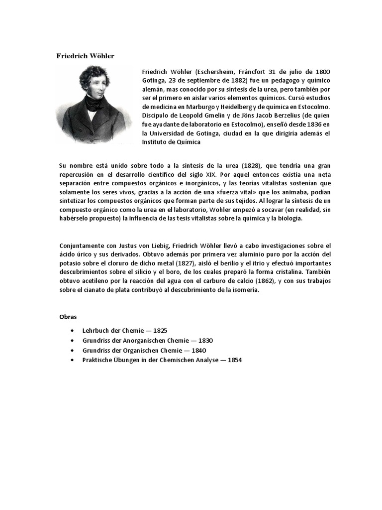 Friedrich Wöhler | PDF | Ciencias sociales | Historia