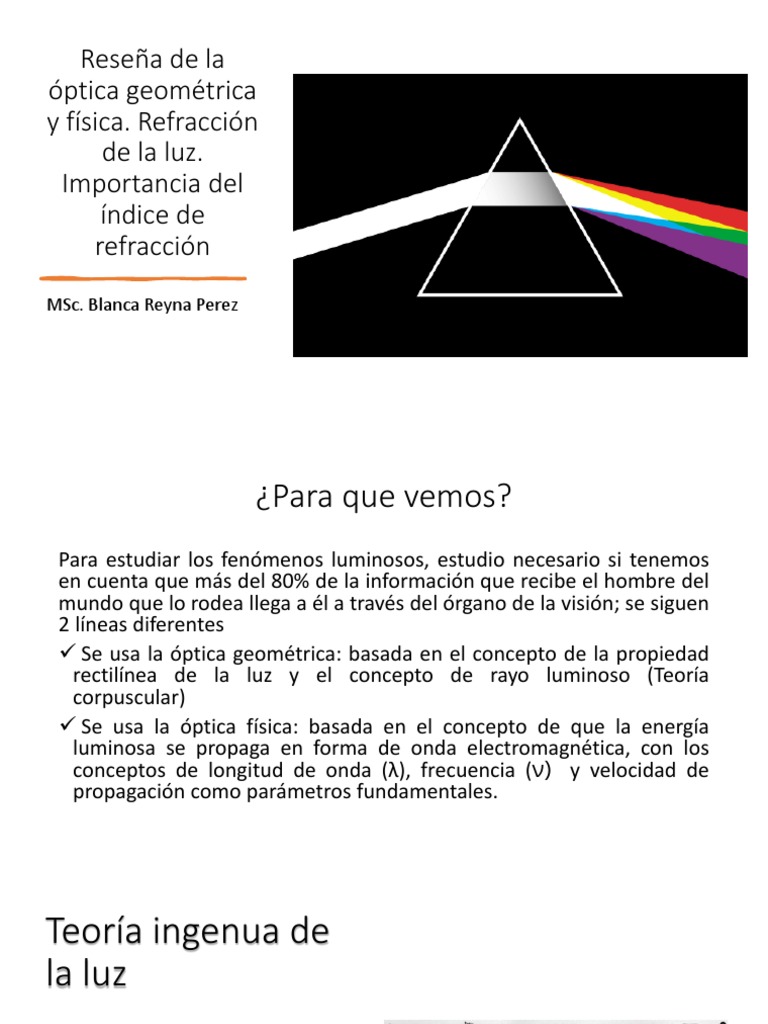 1 Luz N y Refracci N | PDF | Ligero | Óptica