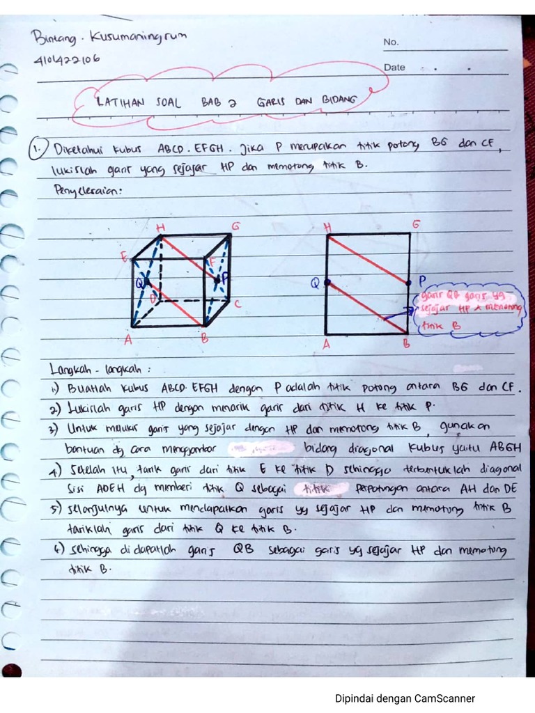 07 - Bintang Kusumaningrum - Tugas 2 Garis Dan Bidang | PDF