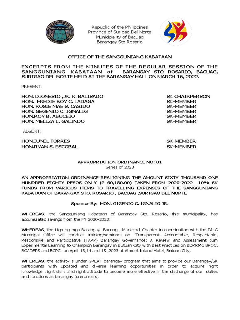 SK Fund Realignment Ordinance | PDF | Government