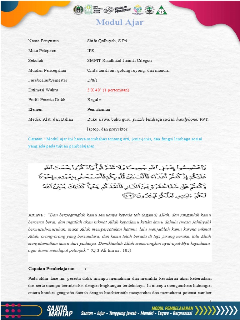 Modul Ajar 3 (Pertemuan 6) Fix | PDF
