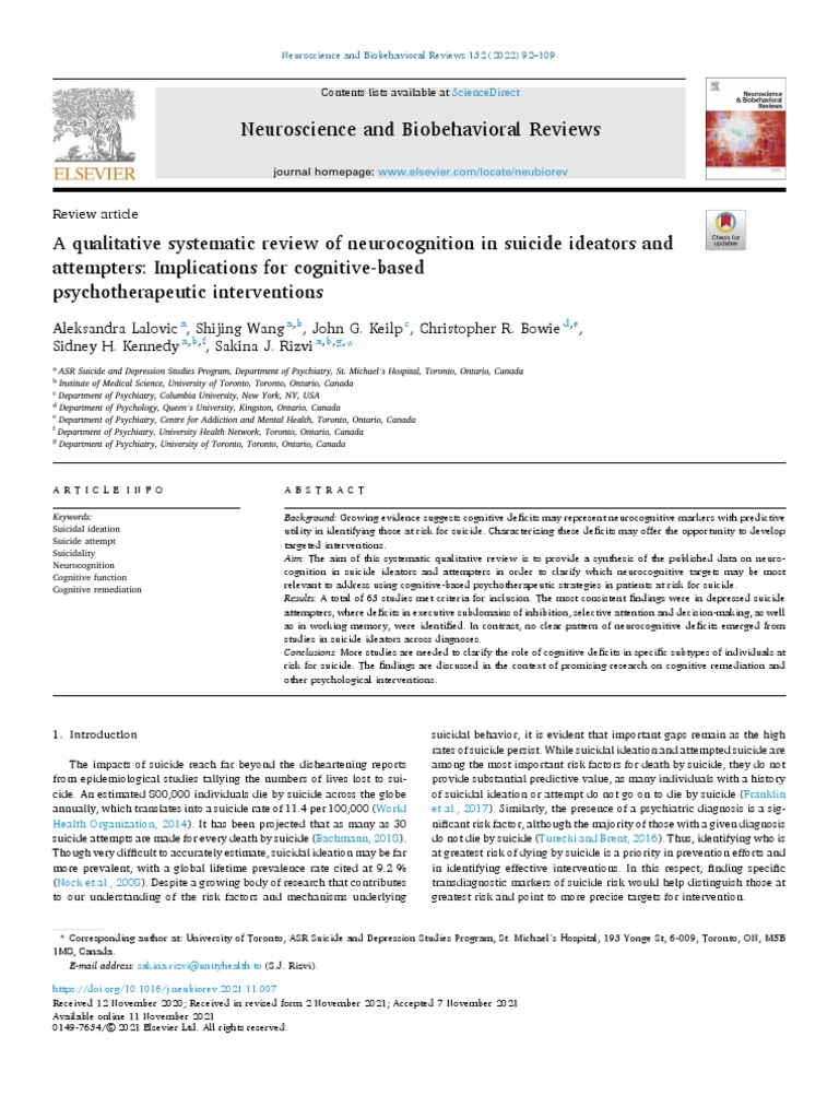 A Qualitative Systematic Review | PDF | Mental Disorder | Major ...