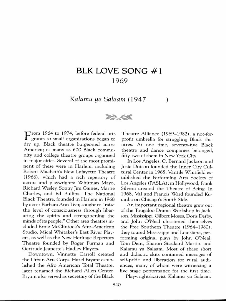 BLK Love Song #1 | PDF