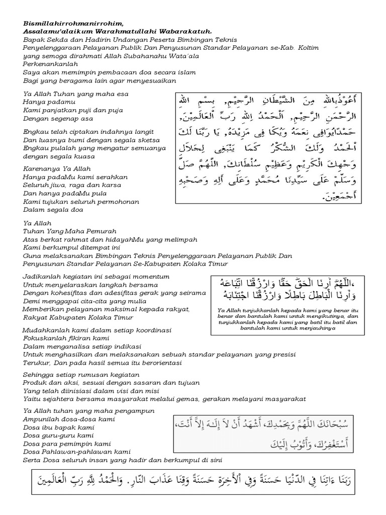 Doa Bimtek | PDF