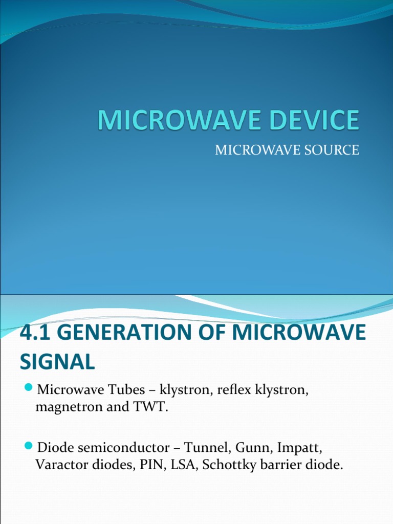 4 Microwave Device Pdf Diode Microwave