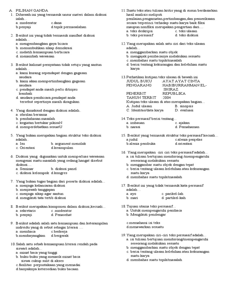 Soal Assesment KLS 9 | PDF