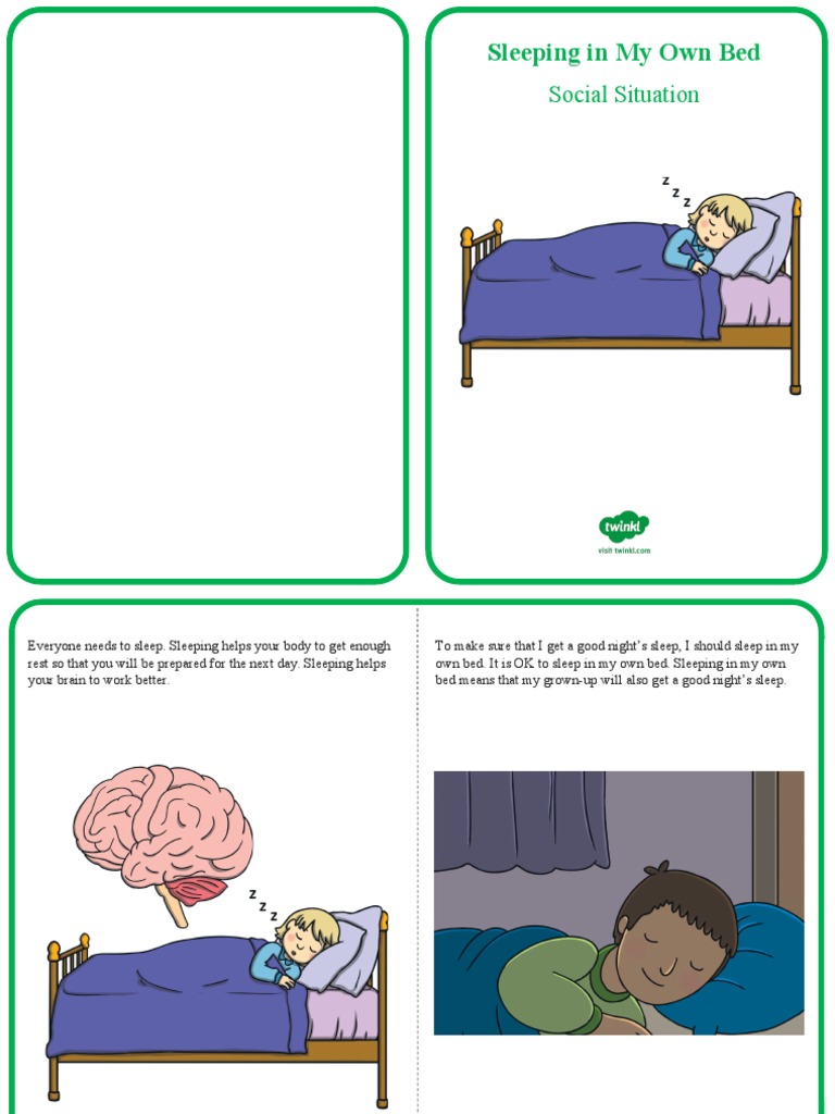 Social Story Sleeping in My Bed | PDF