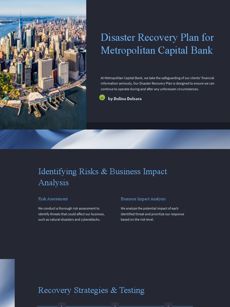Disaster Recovery Plan For Metropolitan Capital Bank Dulina | PDF ...