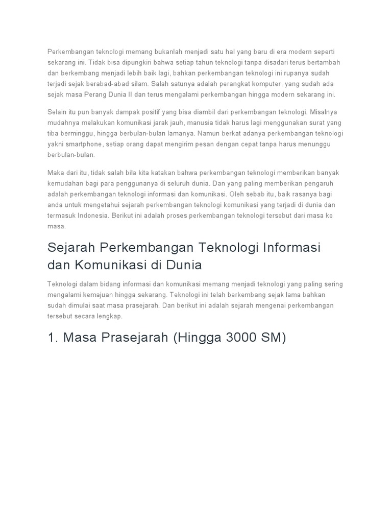 Sejarah Teknologi Komunikasi | PDF