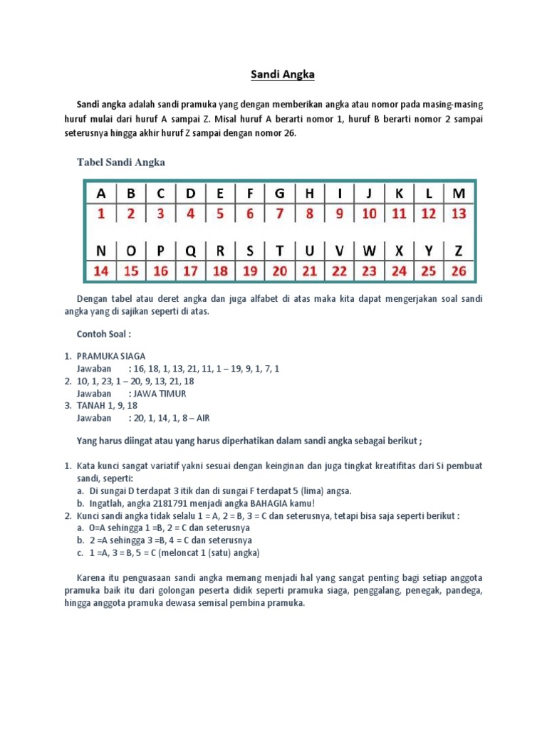 Sandi Angka | PDF