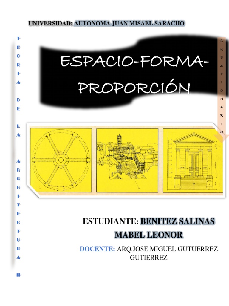 Cuestionario Espacio, Forma, Proporción | PDF | Arquitecto | Diseño