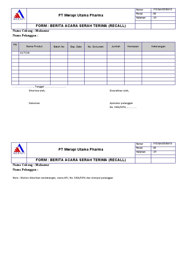 Form Ba Recall Kutoin | PDF