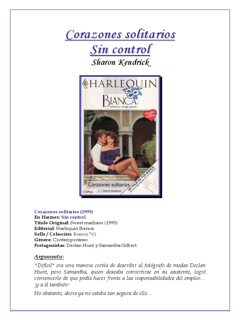 Sharon Kendrick - Corazones Solitarios | PDF