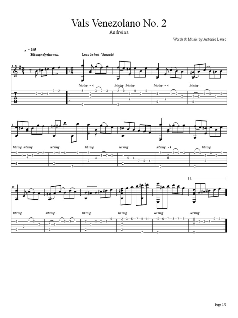 Lauro Antonio-Andreina Vals No 2 | PDF