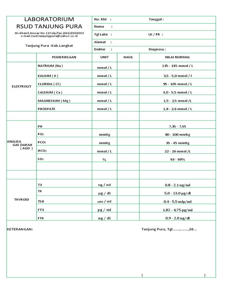 GAB - rm-3.b.3 Hasil Pemeriksaan Elektrolit Dan Analisa Gas Darah | PDF