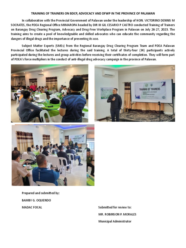 Training of Trainers On BDCP | PDF