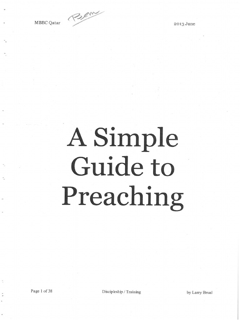 Simple Guide To Preaching - MBBC | PDF