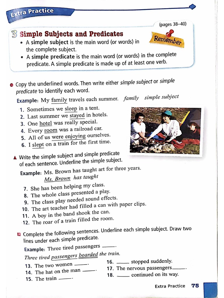 Simple Subjects and Predicates - pdf2 | PDF