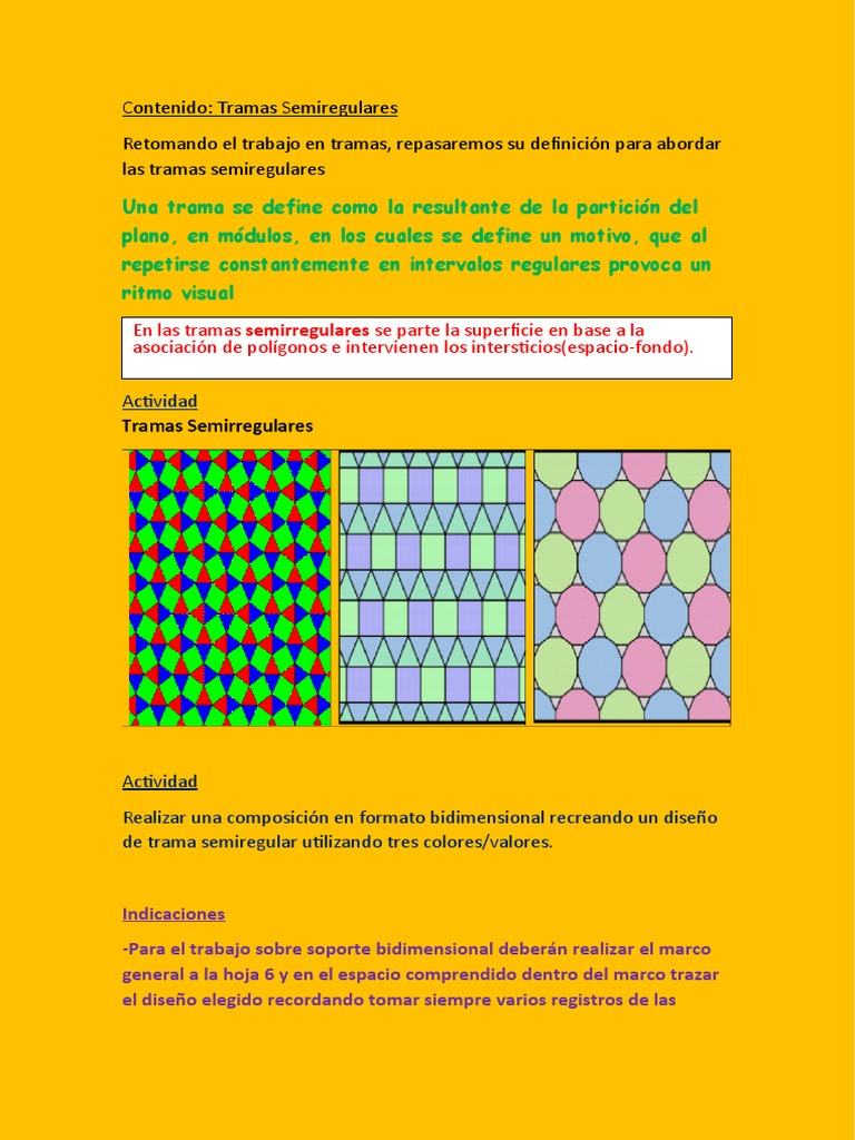 Definición y Ejemplos de Tramas Semiregulares | PDF | Métodos y ...