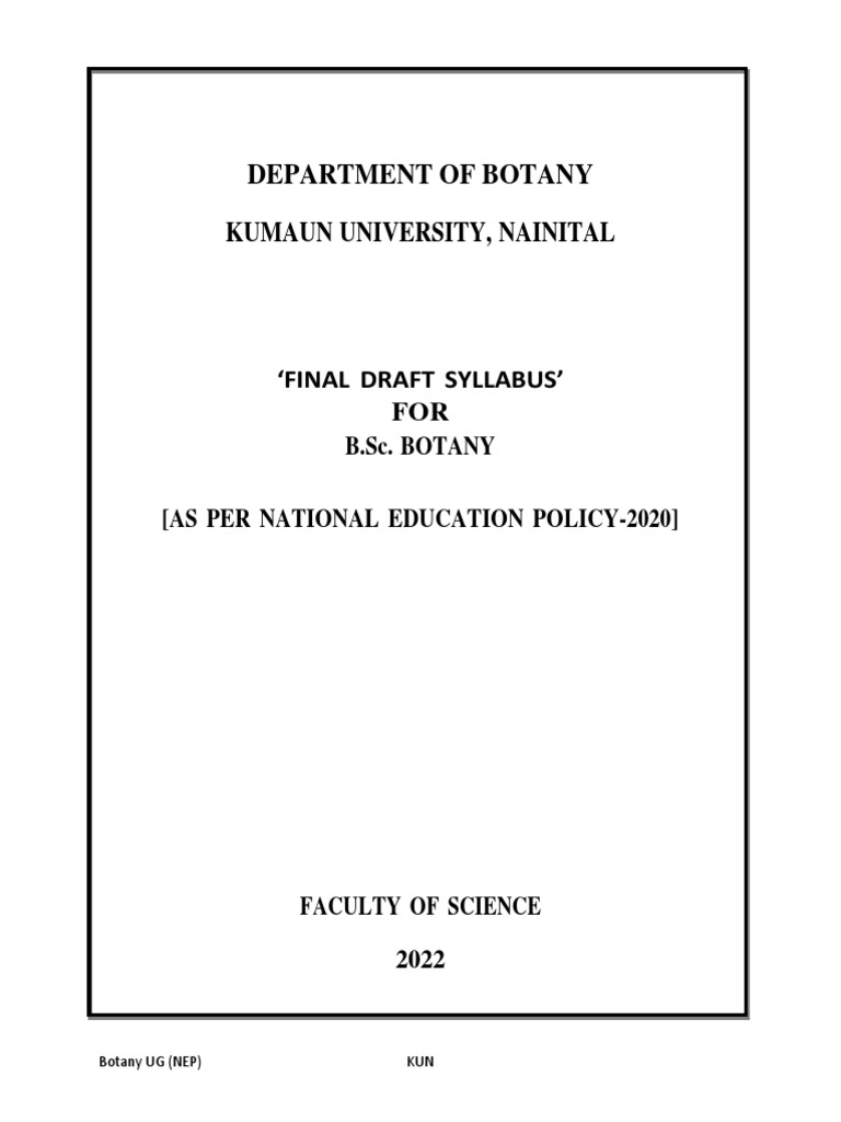 NEP Syllabus B.Sc. Botany | PDF | Nucleic Acids | Prokaryote