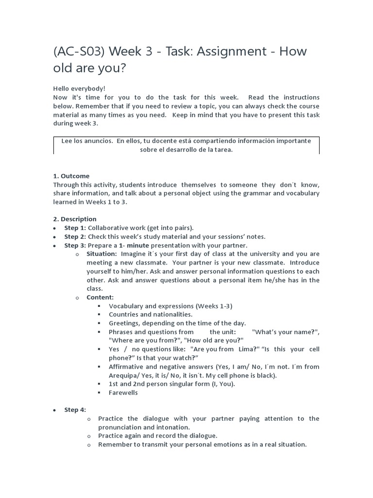 Week 3 - 1 Tarea Académica (Modificada) Agosto 2023 | PDF | Grammar | You Tube