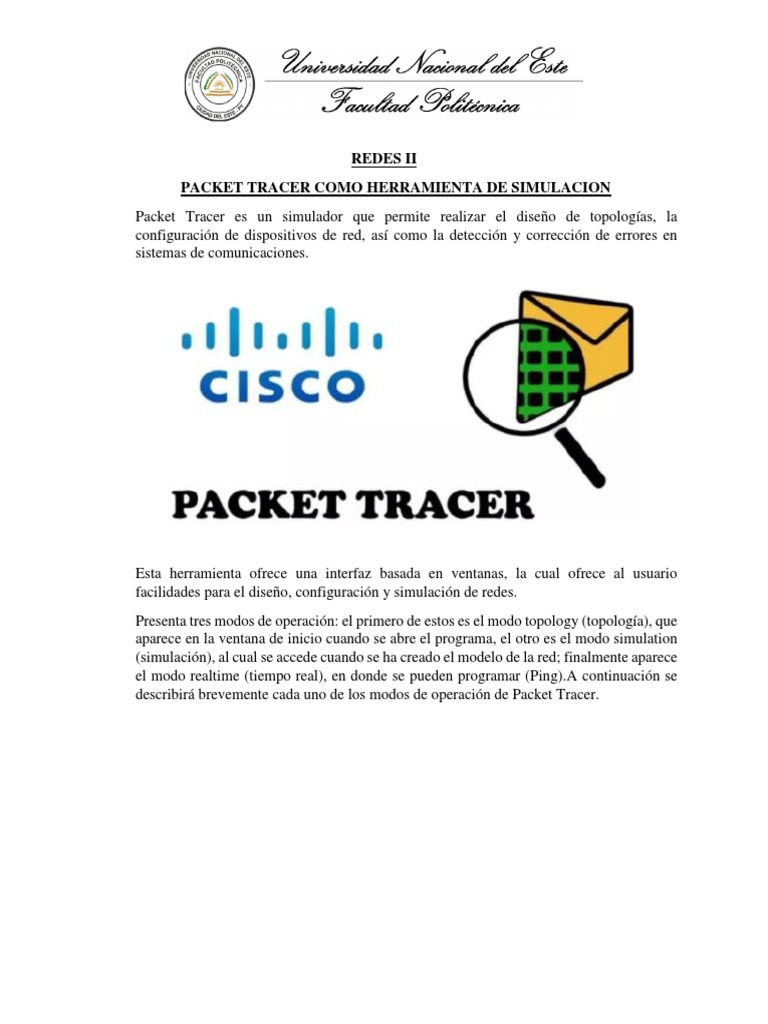 Uso de Packet Tracer en Redes II | PDF | Red de computadoras | sistema ...