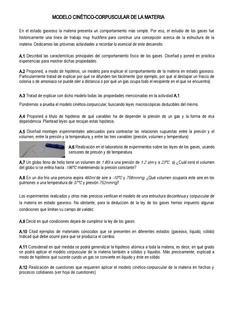Modelo cinético-corpuscular de gases | PDF | Gases | Importar