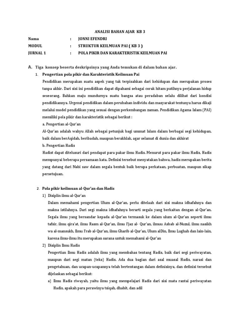 Analisa Kb 3 Modul 1 Je Pdf
