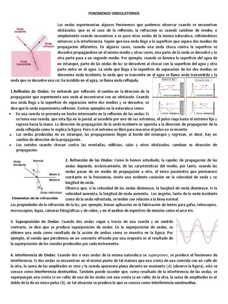 Fenomenos de Las Ondas.. | PDF | Olas | Refracción