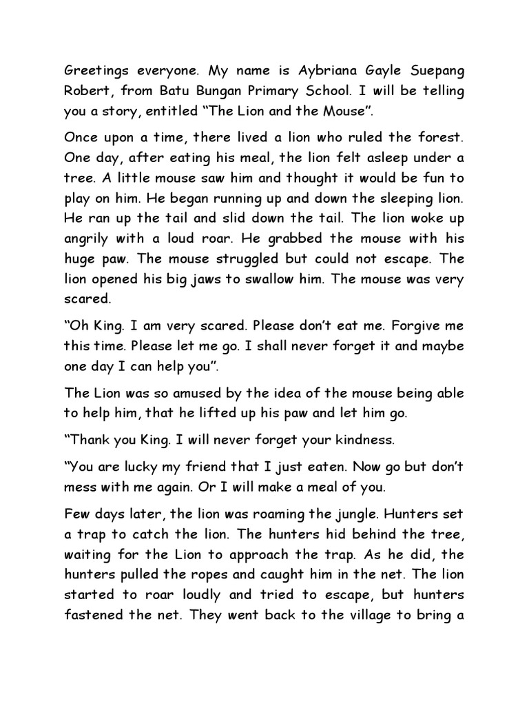 The Lion and The Mouse | PDF