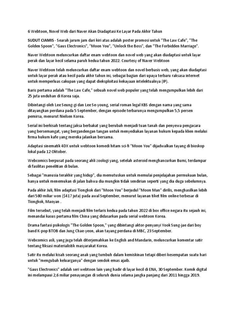 6 Webtoon | PDF | Dewasa Muda