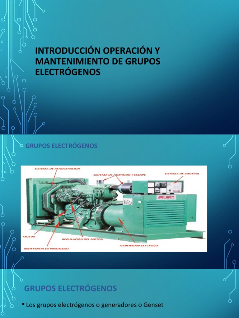 Grupos Electrógenos | PDF | Generador eléctrico | Motores