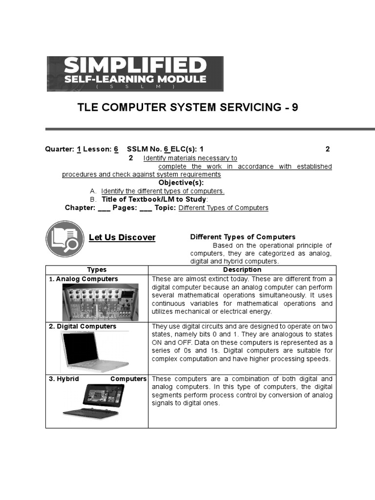 Q1 - Lesson 6 | PDF | Microcomputers | Desktop Computer