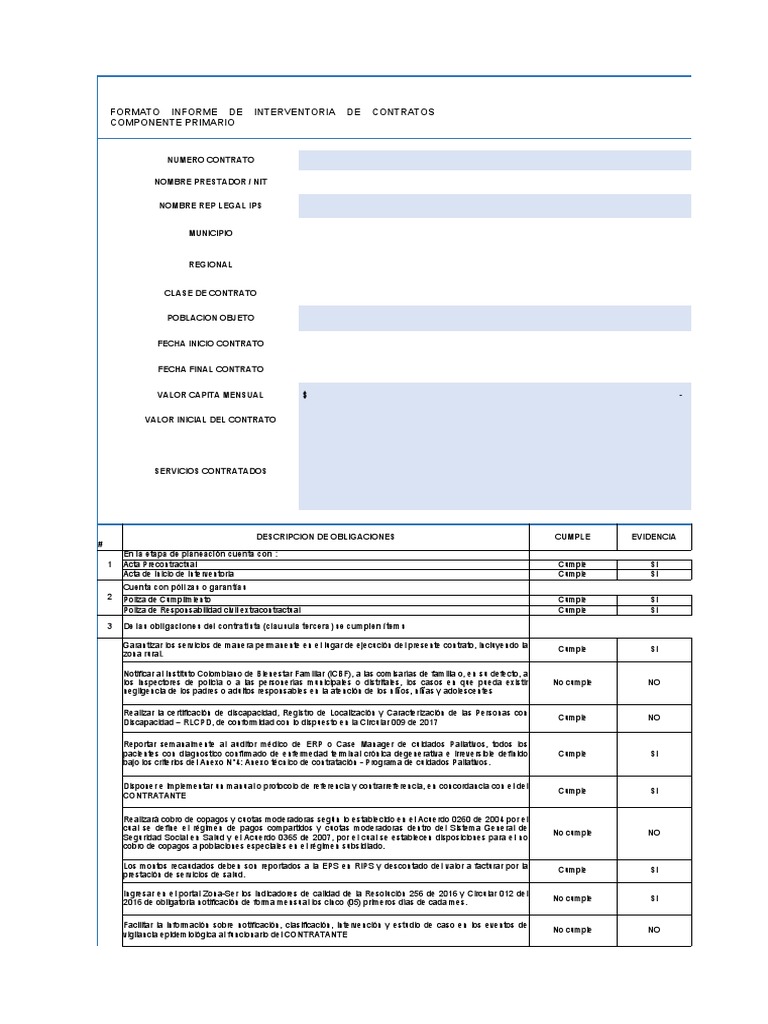 Formato de Interventoria | PDF