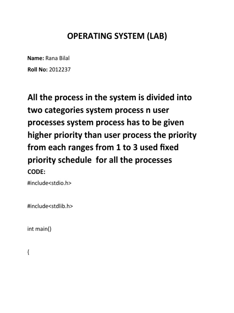 Multi Level Queue Schedule 4lab | PDF Multi Level Queue Schedule 4lab | PDF