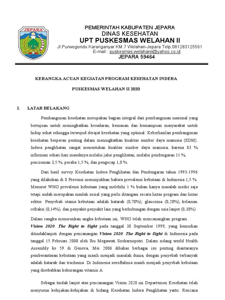 Contoh KAK Indera Download+Edit | PDF