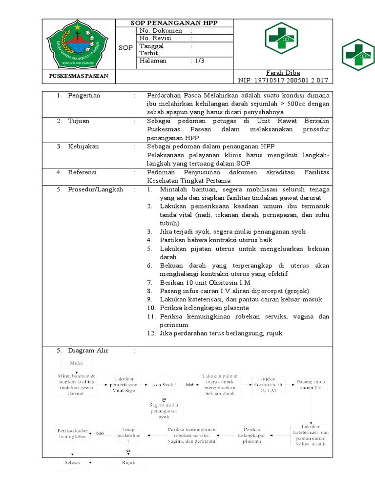 16.SOP Penanganan HPP | PDF