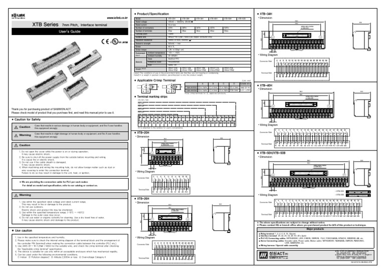 XTB-Series UL E | PDF | Electrical Wiring | Electrical Connector