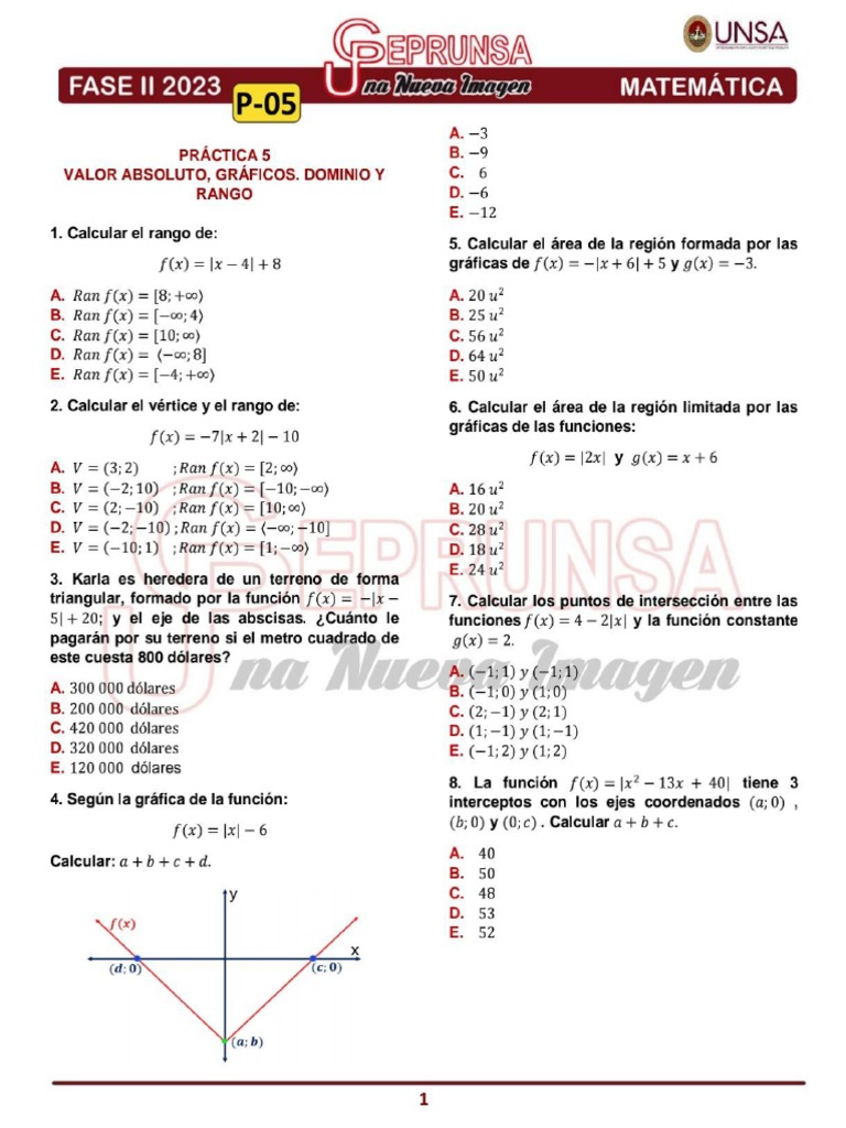 P - 05 Matemática Ceprunsa 2da Fase | PDF