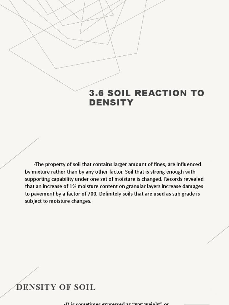 Soil Reaction To Density | PDF