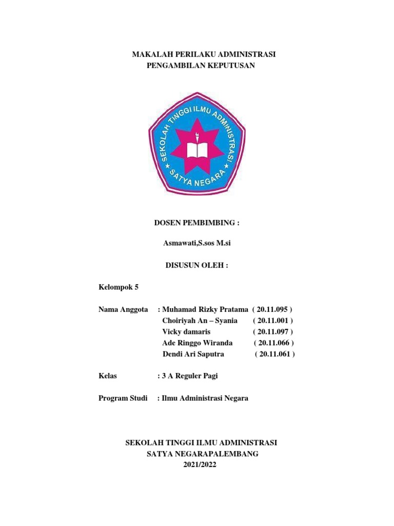 Makalah Kelompok 5 Perilaku Administrasi | PDF | Sains & Matematika